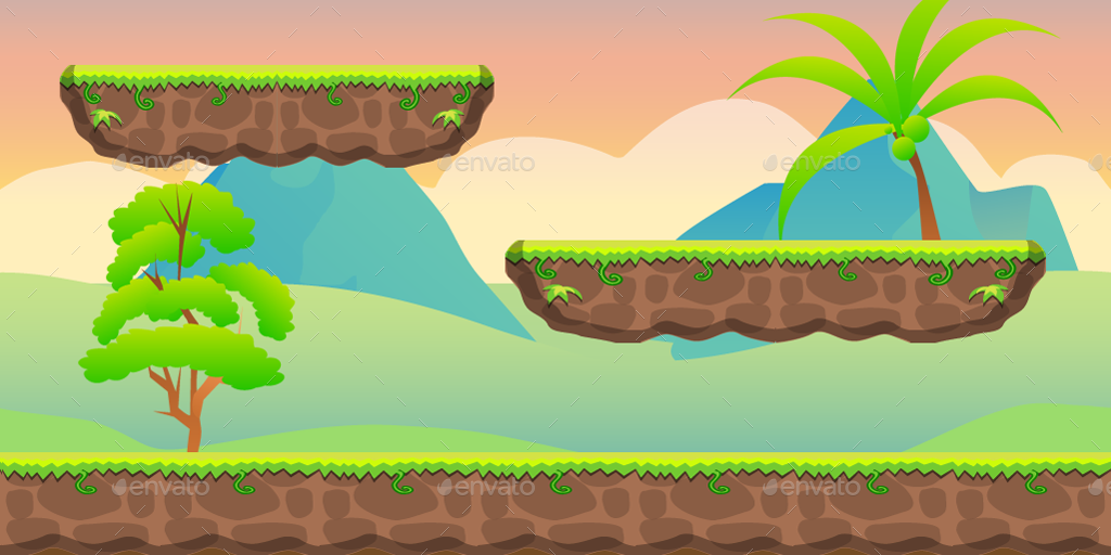 10 Platformer Game Backgrounds Set, Game Assets | GraphicRiver